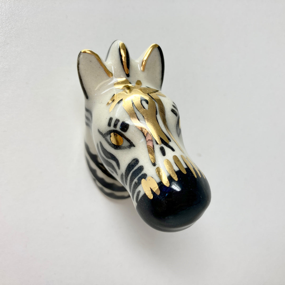 Ceramic Zebra Knob with Gold and Black Detail – Make It Fabulous Store